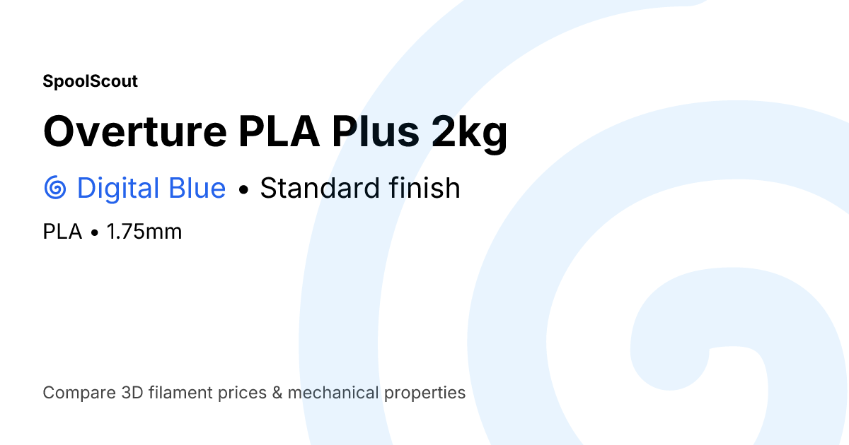 Overture PLA Plus Digital Blue - $43.99 - SpoolScout
