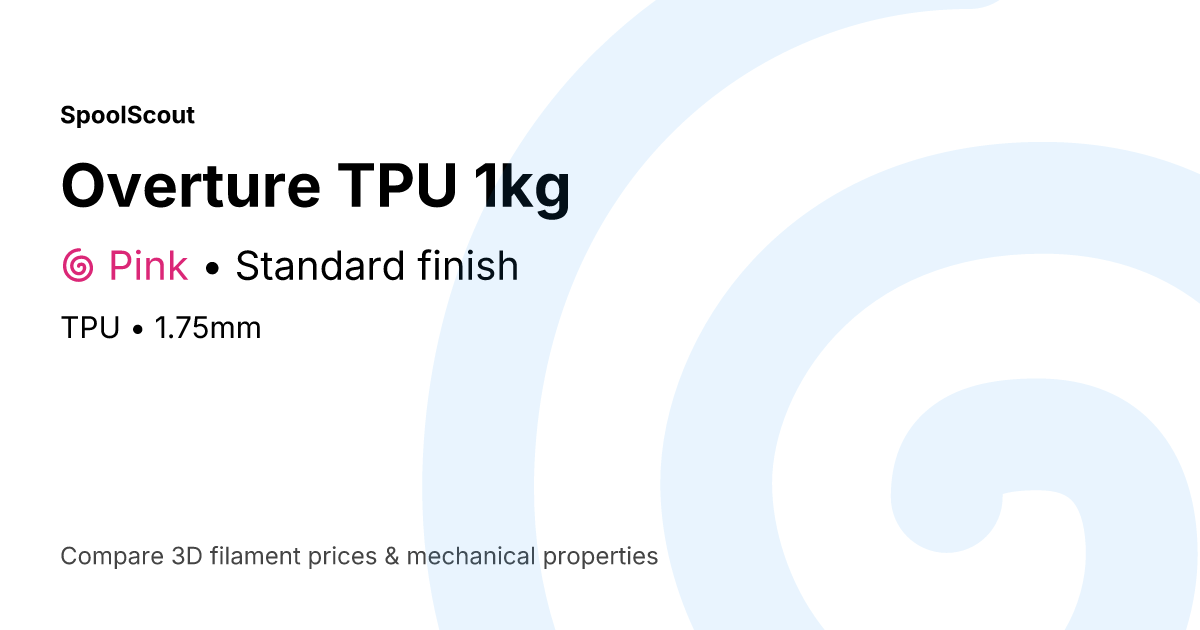 Overture TPU Pink - $30.99 - SpoolScout