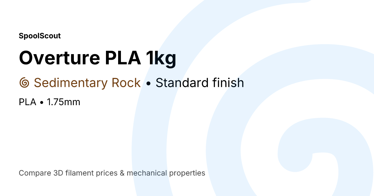 Overture PLA Sedimentary Rock - $24.99 - SpoolScout