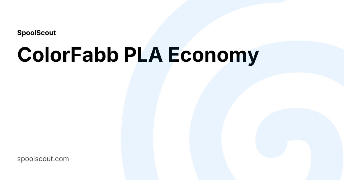 ColorFabb PLA Economy Data Sheet - SpoolScout
