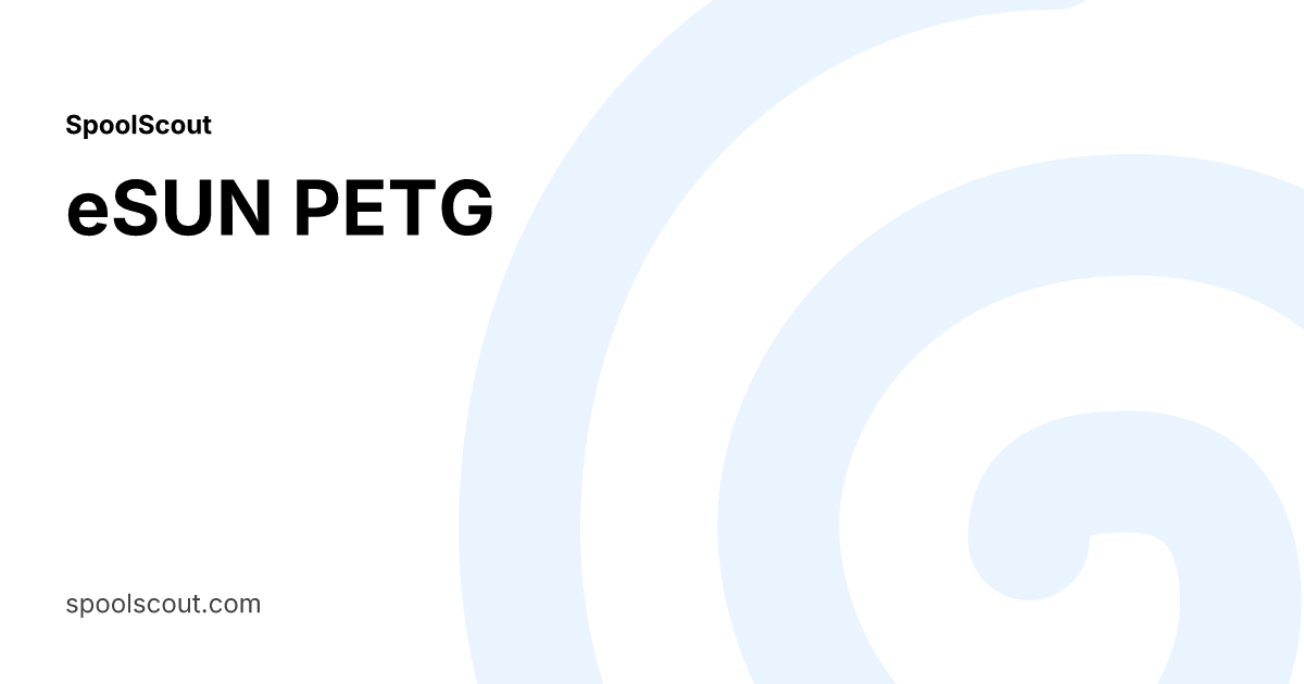 eSUN PETG Data Sheet - SpoolScout