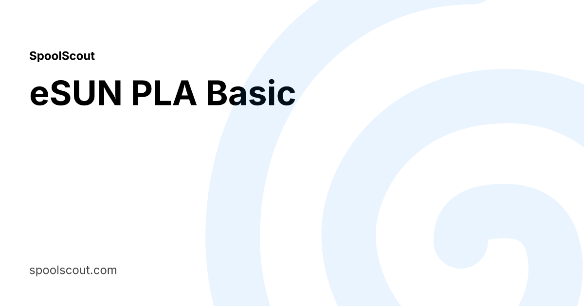 eSUN PLA Basic Data Sheet - SpoolScout