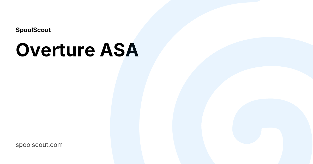 Overture ASA Data Sheet - SpoolScout