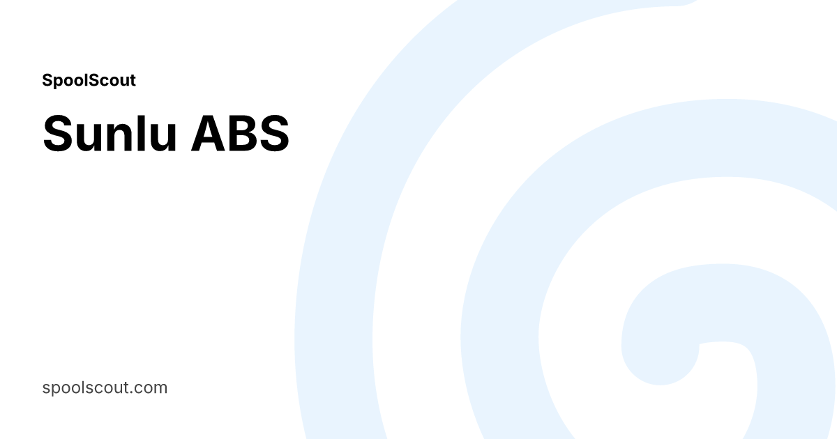 Sunlu ABS Data Sheet - SpoolScout