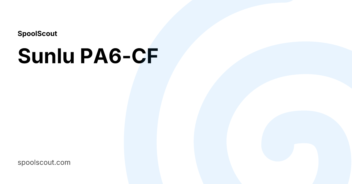 Sunlu PA6-CF Data Sheet - SpoolScout